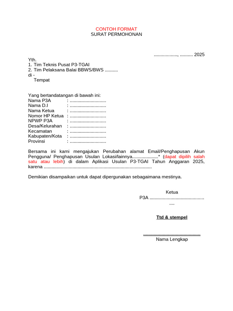 Contoh Surat Permohonan Hapus Akun & Usulan, Ganti Email, Reset ...