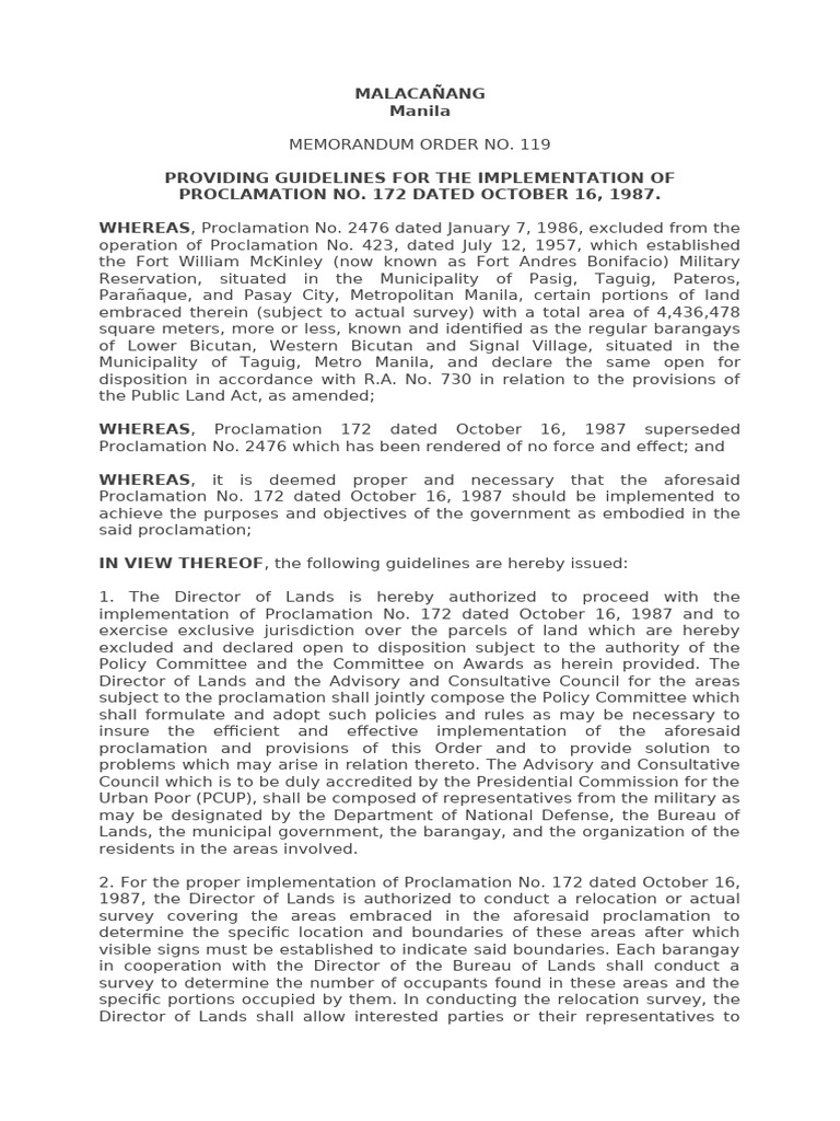Guidelines for Proclamation 172 Implementation | PDF | Justice | Crime ...