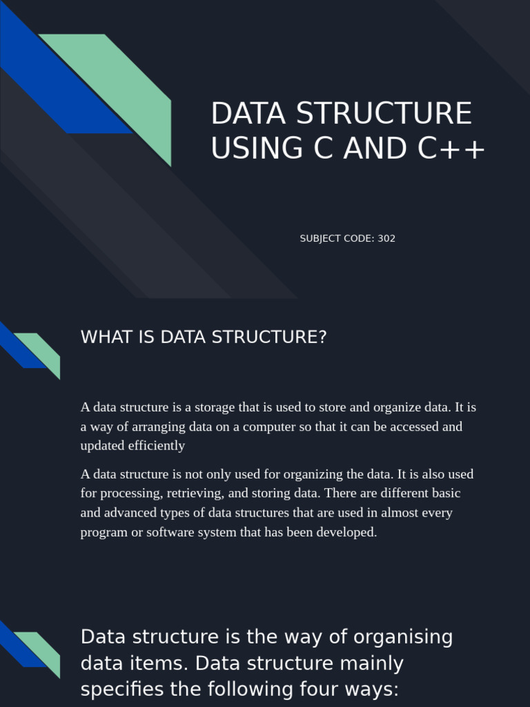 Unit 1 DATA STRUCTURE USING C AND C++ | PDF | Data Structure | Computer Data