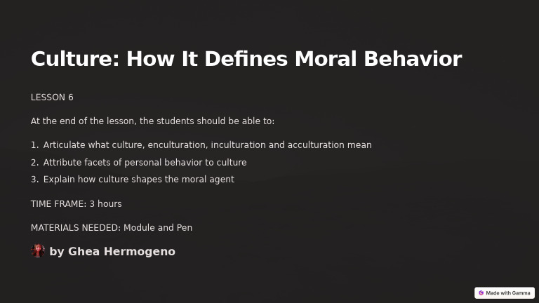 Culture's Impact on Moral Behavior | PDF