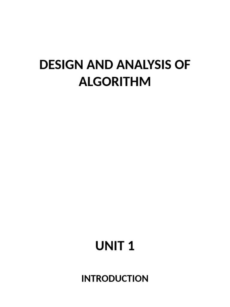 Fundamentals of Algorithm Design and Analysis | PDF | Algorithms ...