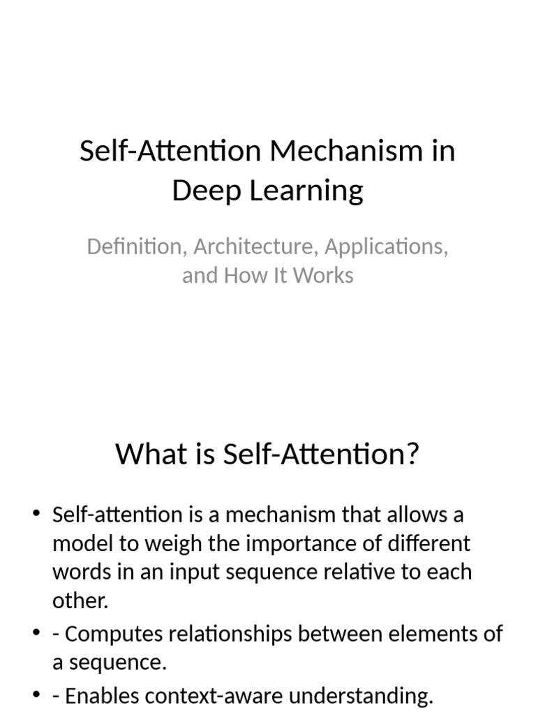 Self-Attention Mechanism Explained | PDF
