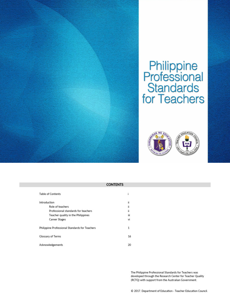 Philippine Teacher Standards Overview | PDF | Learning | Teachers
