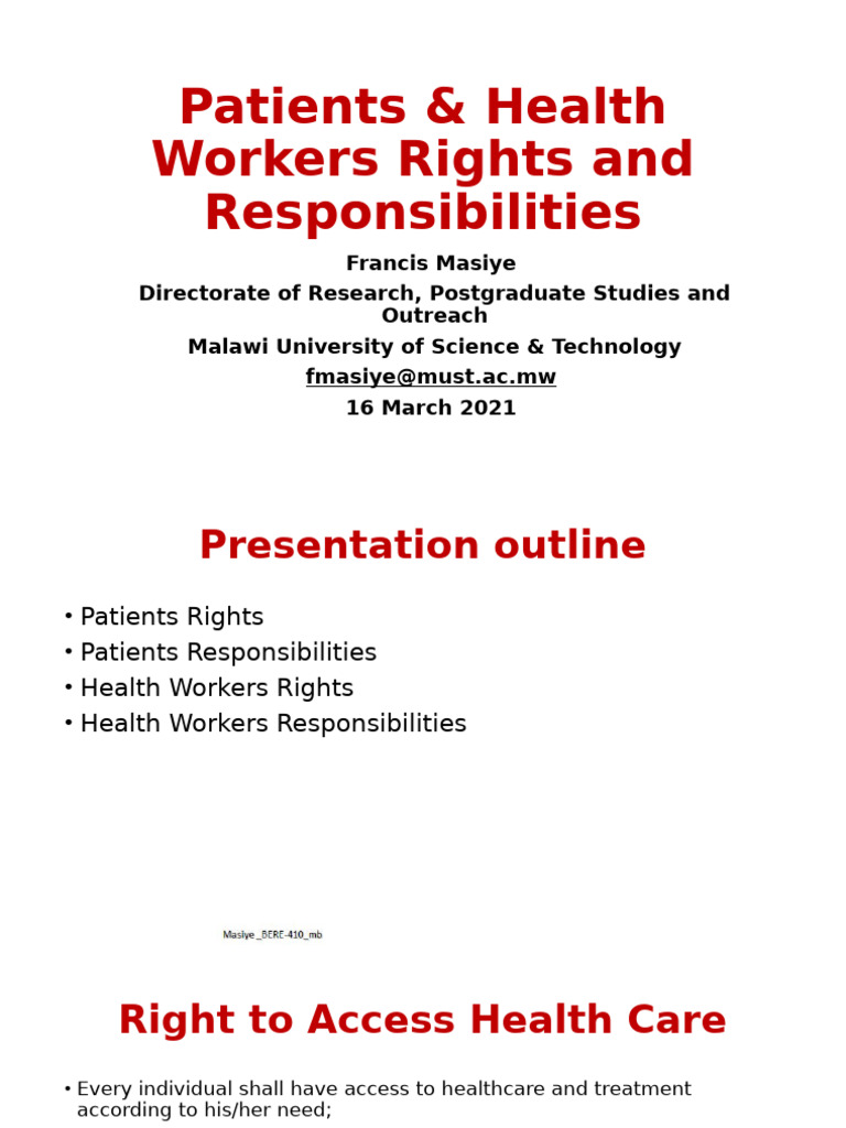 Patients and Health Workers Rights Guide | PDF | Health Professional ...