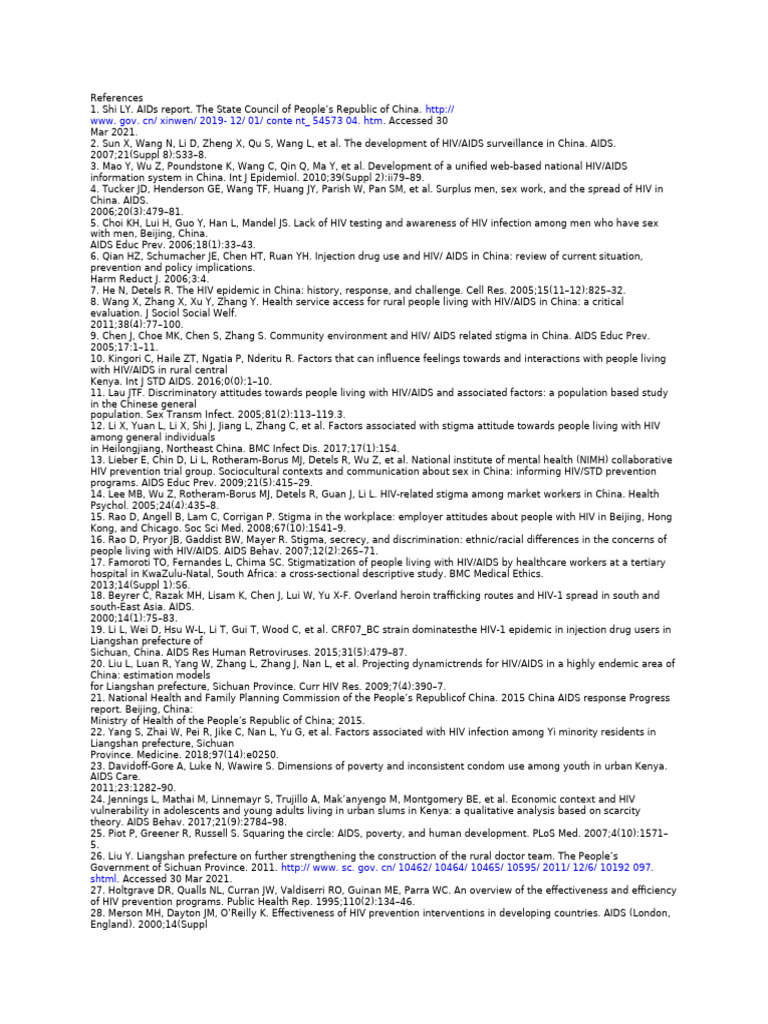 References | PDF | Hiv/Aids | Medical Specialties