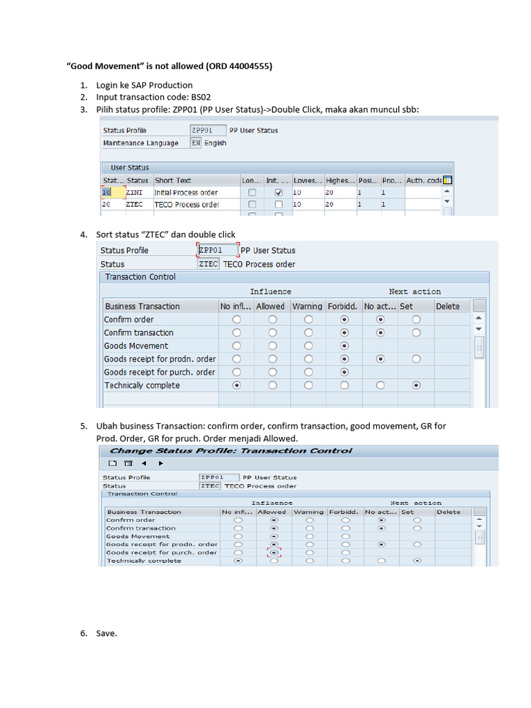 Konfigurasi Good Movement di SAP | PDF