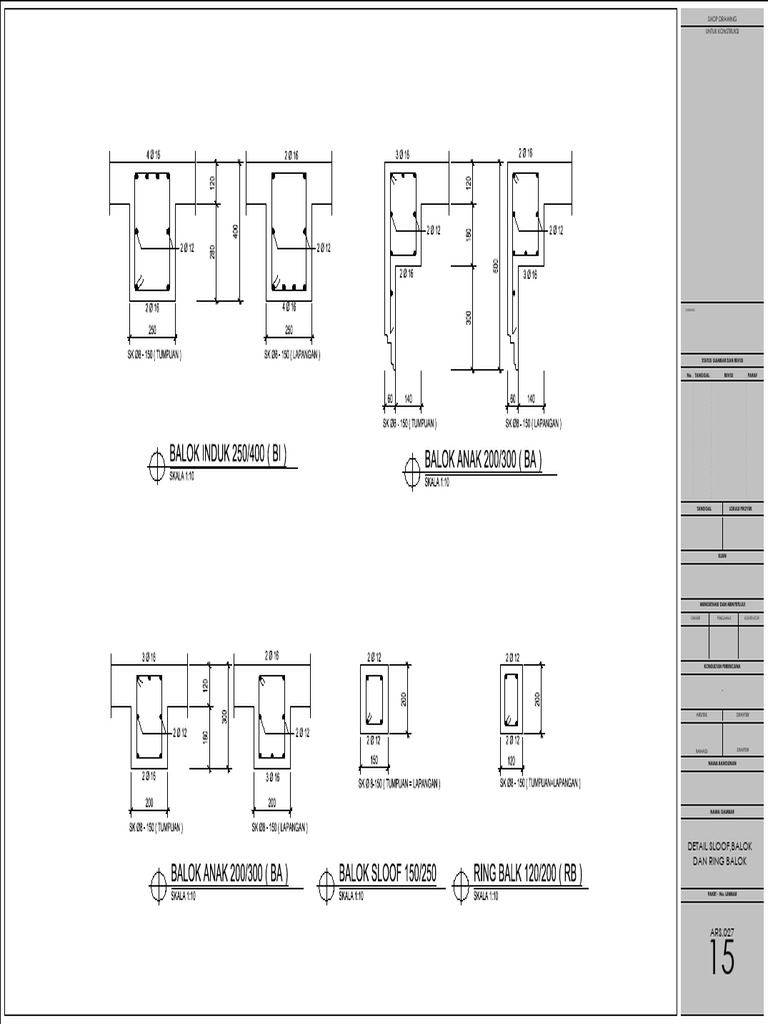 Detail Proyek Balok dan Sloof | PDF