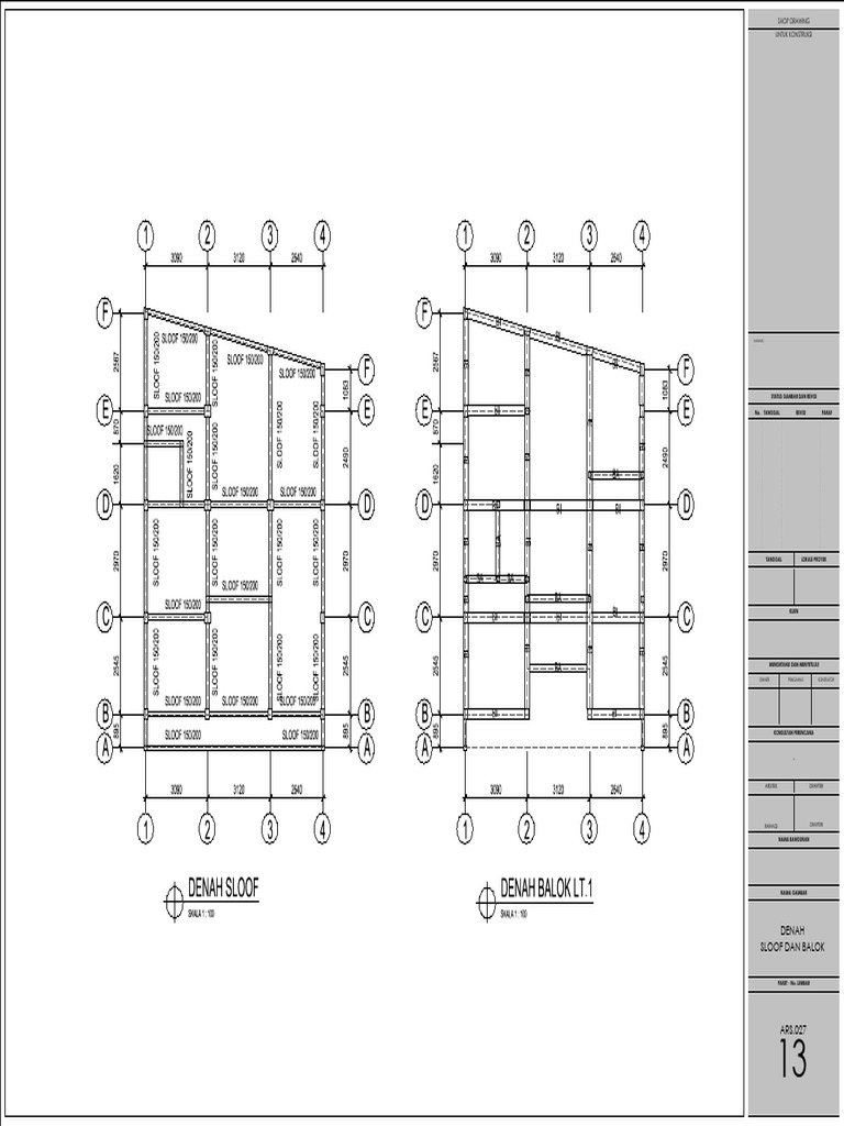 ARS27-013-Denah Sloff - Balok | PDF