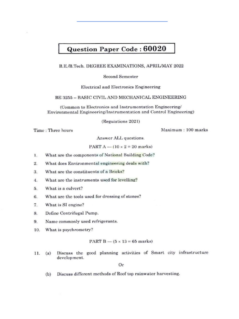 Basic Civil & Mechanical Engineering Guide | PDF | Surveying | Concrete
