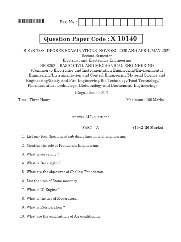 Civil and Mechanical Engineering Exam Guide | PDF | Surveying | Concrete