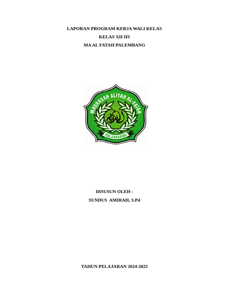 Program Kerja Wali Kelas XII IIS MA Al Fatah | PDF