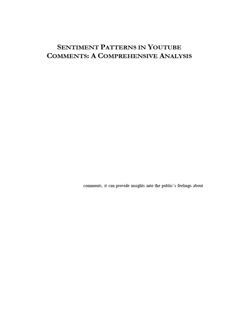 YouTube Comments Sentiment Analysis | PDF | Computing | Cognitive Science