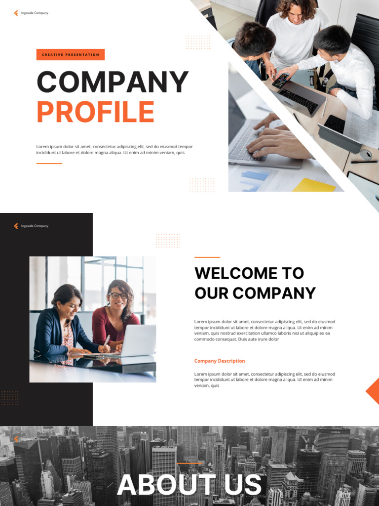 Black Orange Professional Company Profile Presentation | PDF