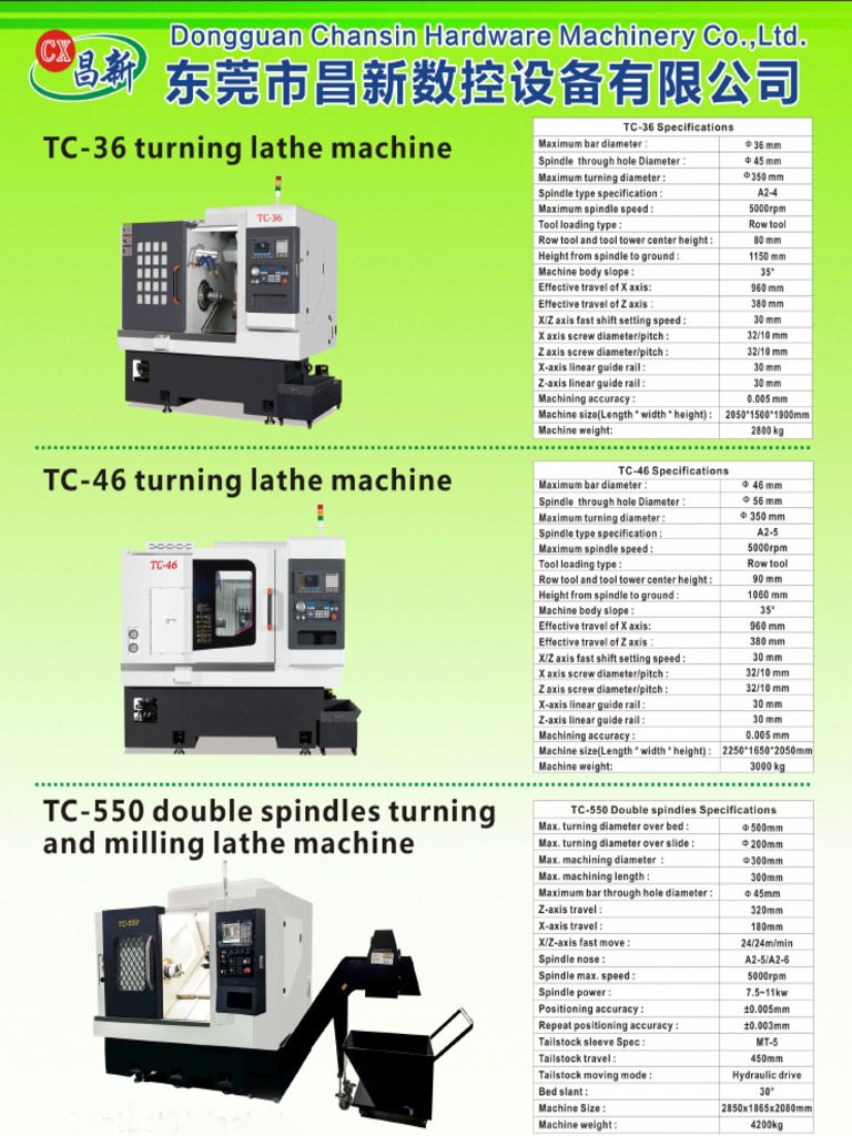 Catalogeu of CNC Lathes | PDF
