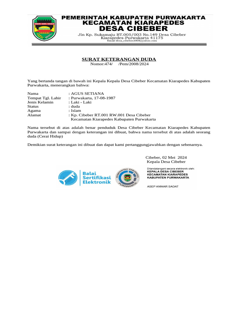 Surat Keterangan Janda... | PDF