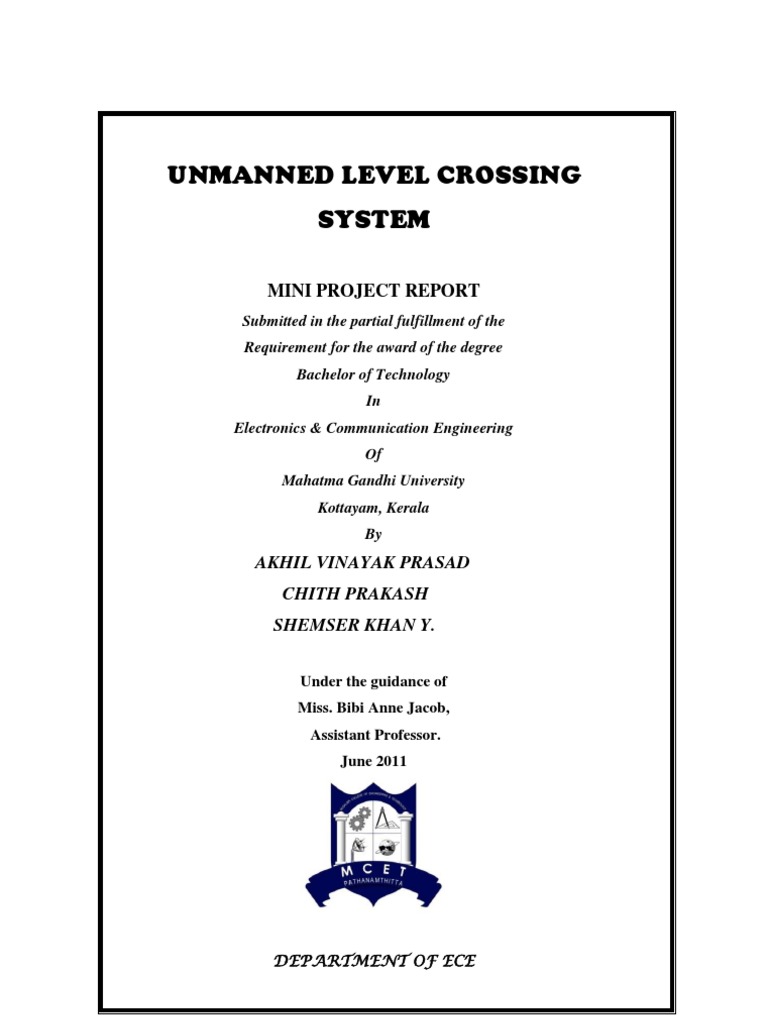 Unmanned Level Crossing System Report | PDF