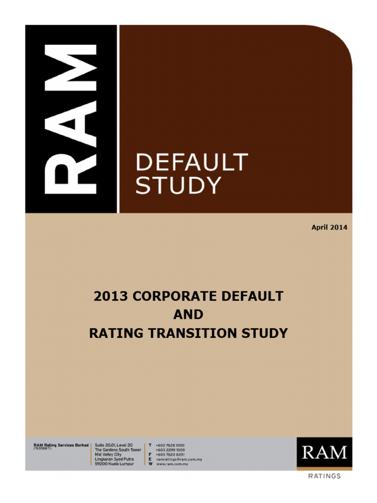 2013 Corporate Default and Rating Transition Study | PDF | Bond Credit ...