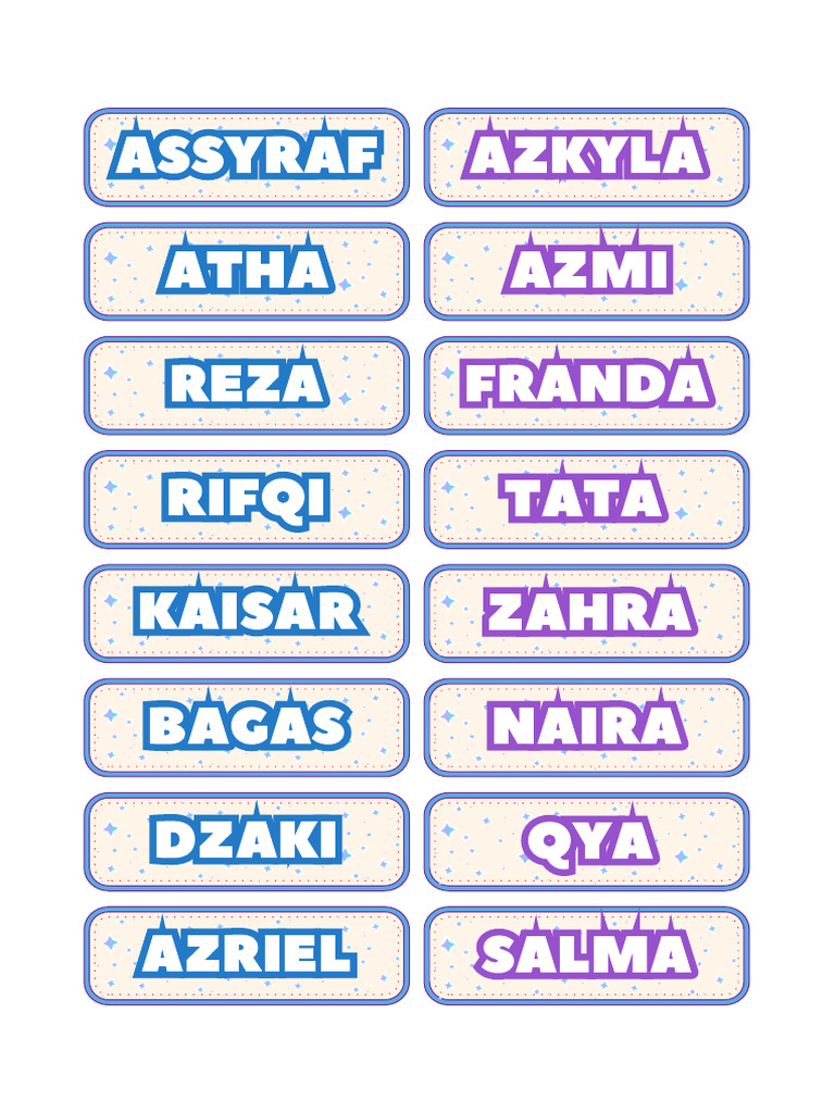 Merah Muda Dan Putih Warna Warni Asyik Label Nama Dokumen A4 Potret ...