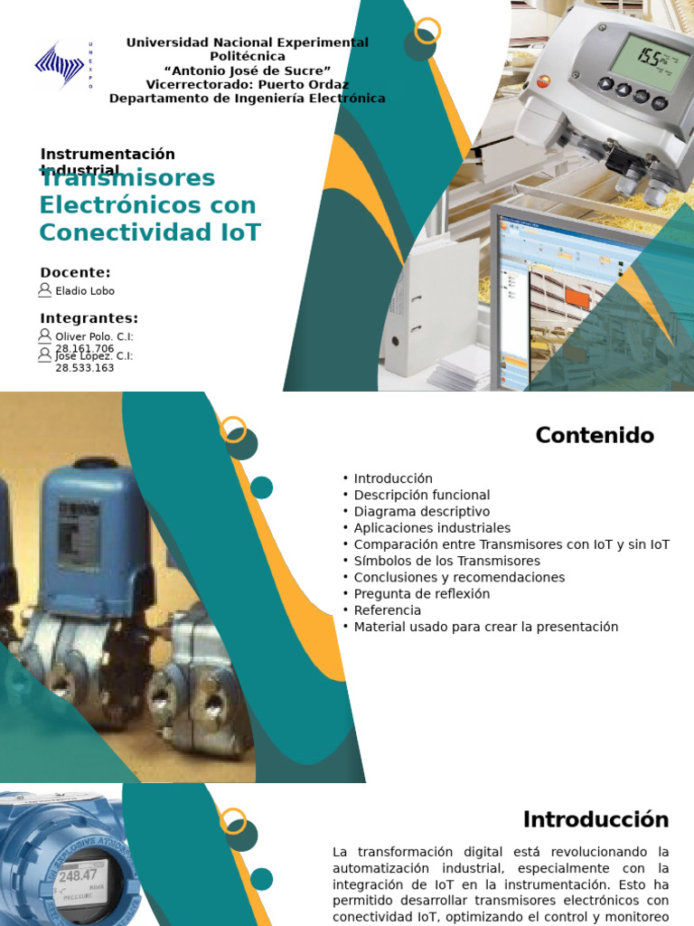 Transmisores Electrónicos IoT en Industria | PDF | Internet de las ...