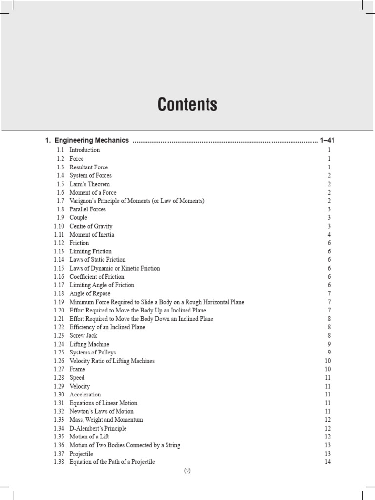 TOC - Civil Engineering | PDF | Bending | Stress (Mechanics)