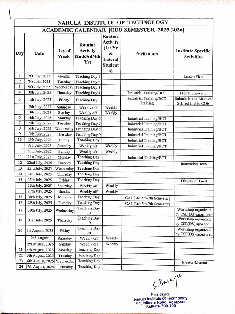 Academic Calendar 25-26 | PDF