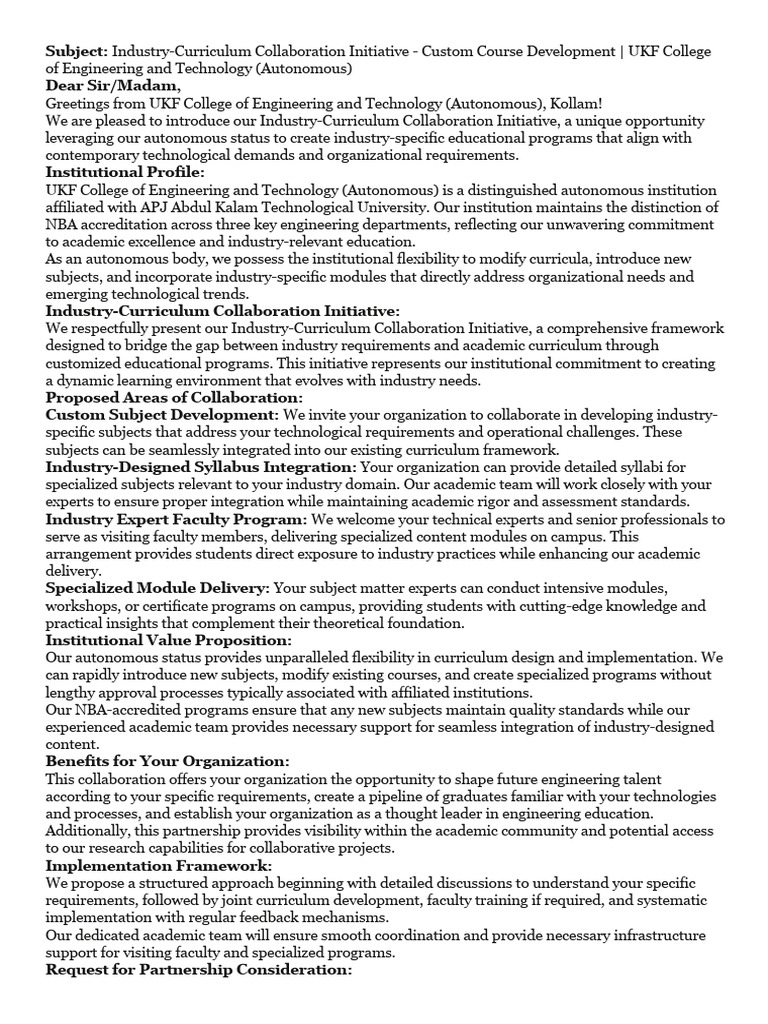 UKF College Campus Subject Connect Invitation | PDF | Curriculum ...