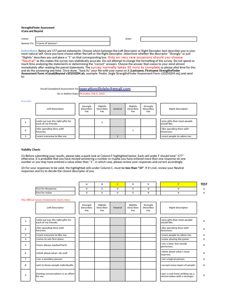 StrengthsFinder Self-Assessment Guide | PDF | Thought | Psychology
