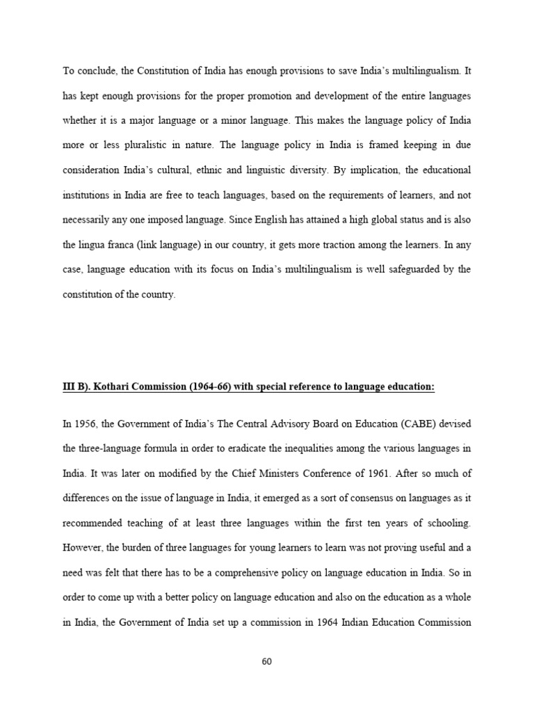 Kothari Commission's Language Education Insights | PDF | Curriculum