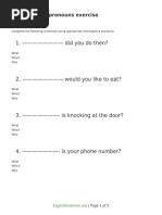Interrogative Pronouns Worksheet | PDF