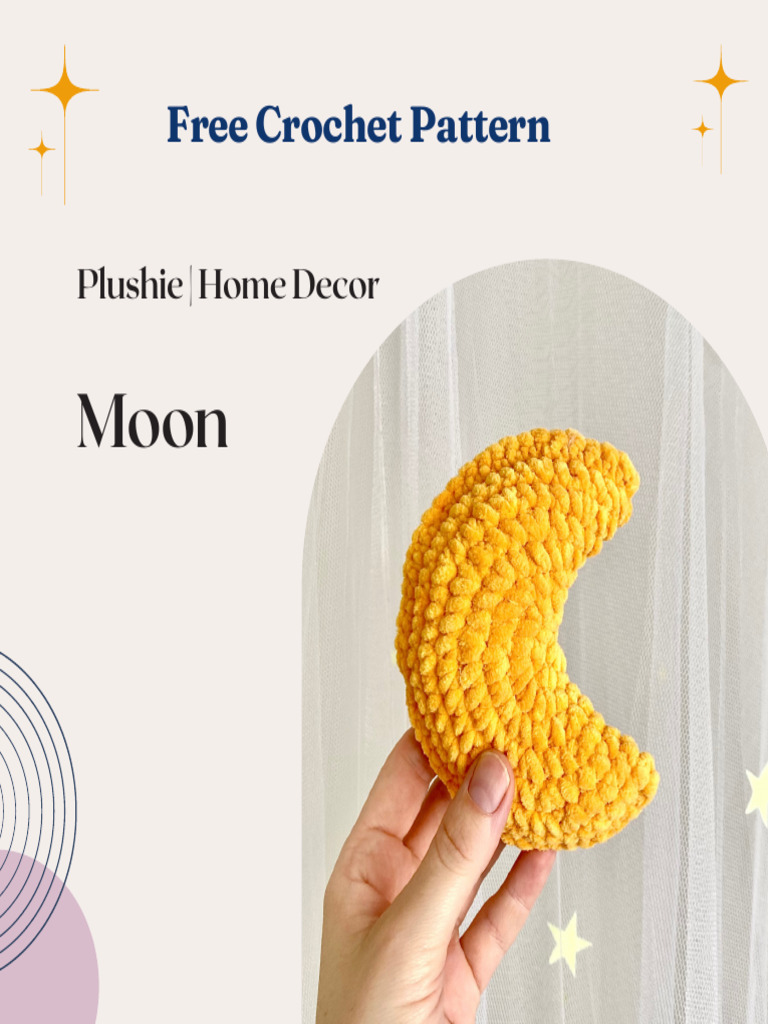 Free Crochet Moon Plushie Pattern | PDF | Crochet | Woven Fabrics