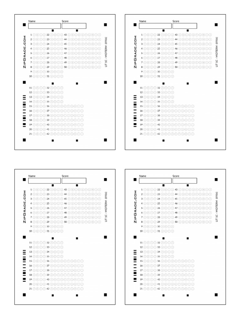 LIT 1C Midterm Answer Sheet | PDF