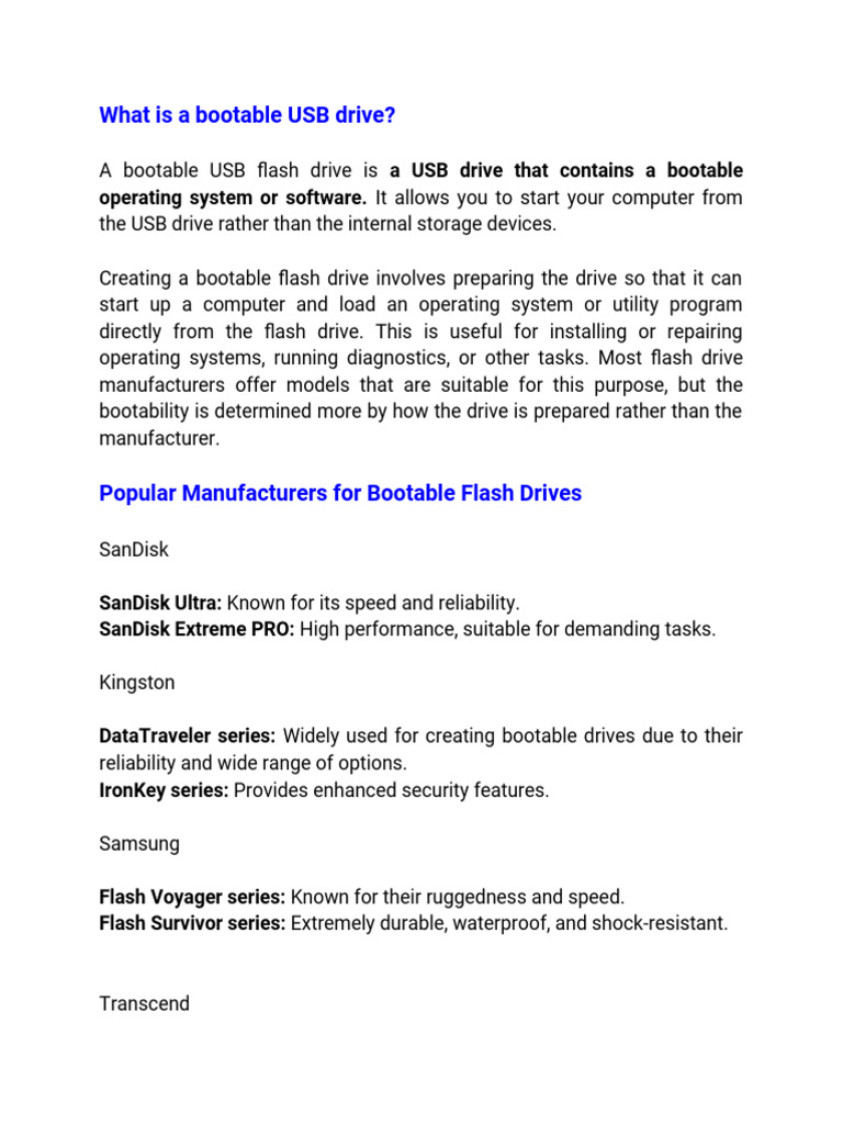 Creating Bootable Flashdrive | PDF | Usb Flash Drive | Booting