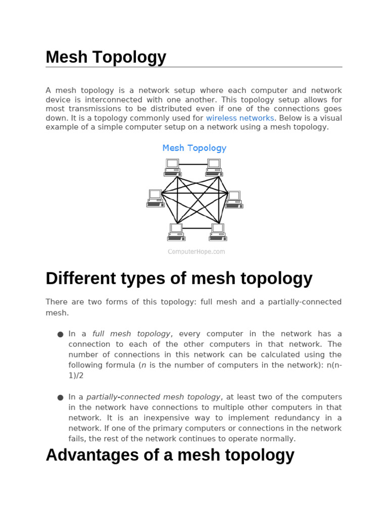 Mesh Topology | PDF