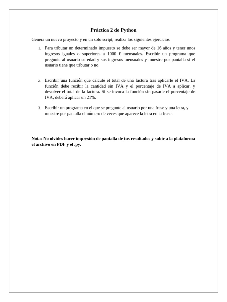 Practica 2 de Plataforma de Python | PDF