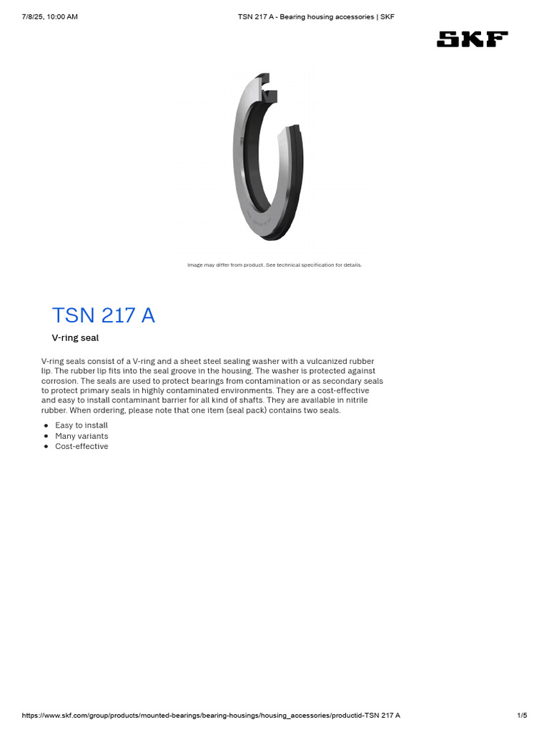 TSN 217 A - Bearing Housing Accessories - SKF | PDF | License | Private Law
