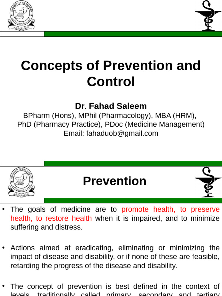 Understanding Prevention and Control | PDF | Preventive Healthcare ...