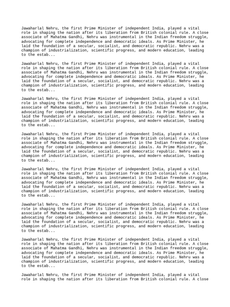 Jawaharlal Nehru Contribution1 | PDF | Jawaharlal Nehru | Indian ...