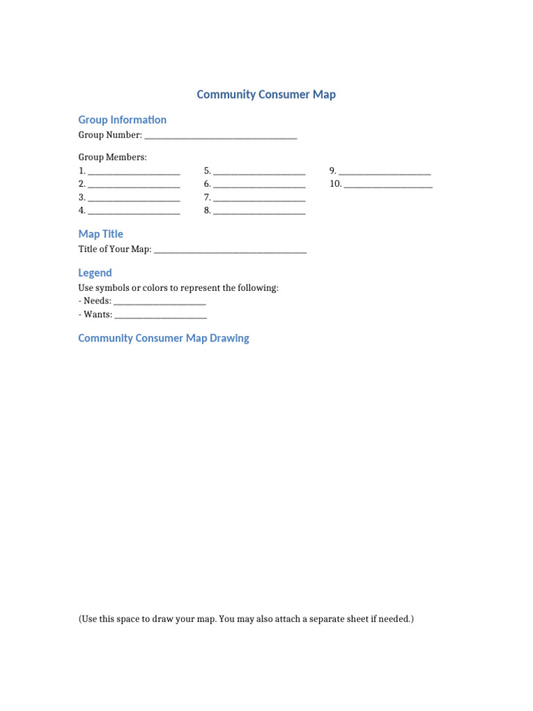 Community Consumer Needs Map Template | PDF