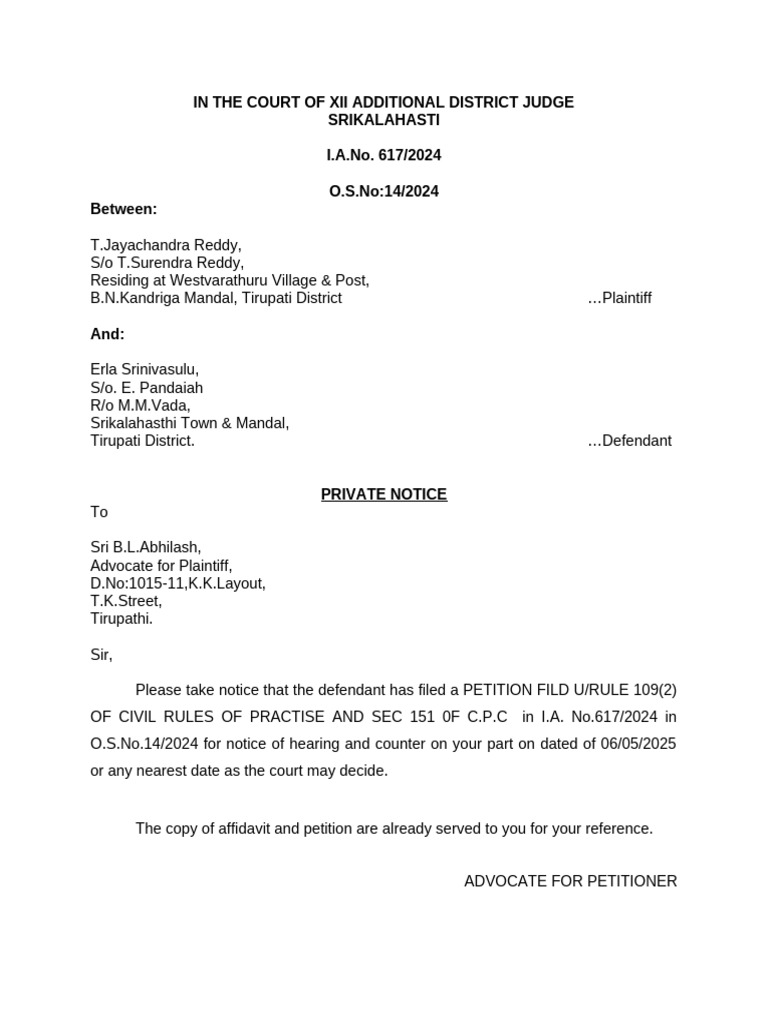 Advance Notice | PDF