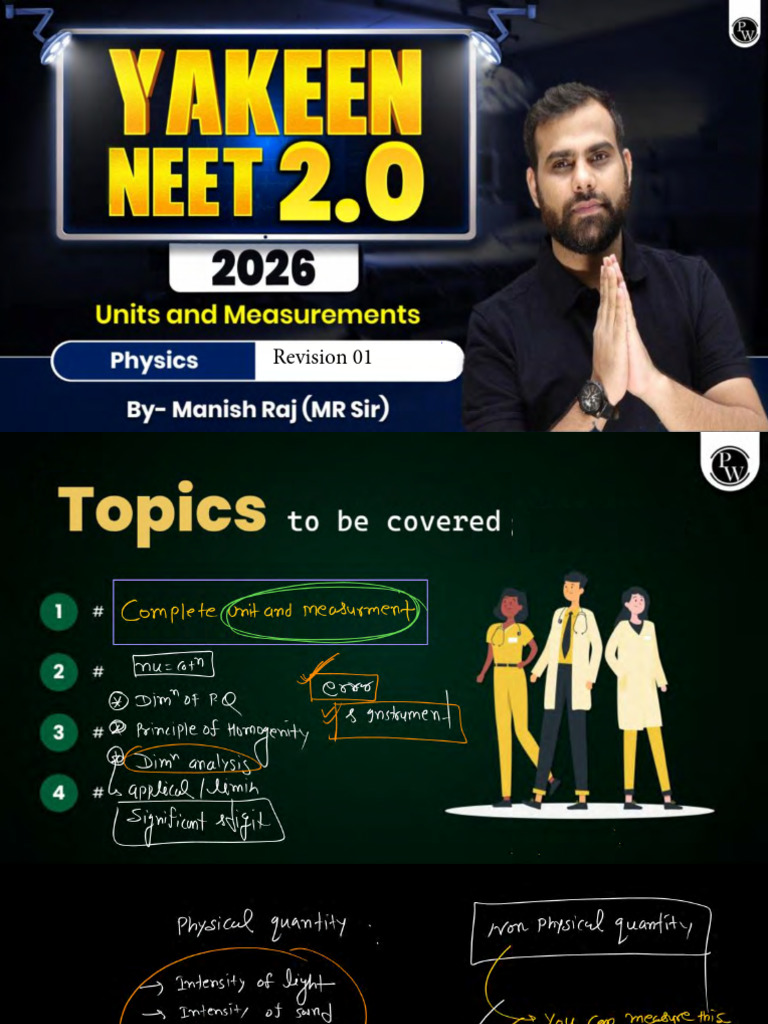 Units and Measurements (Revision 01) : Class Notes || Physics by Manish ...