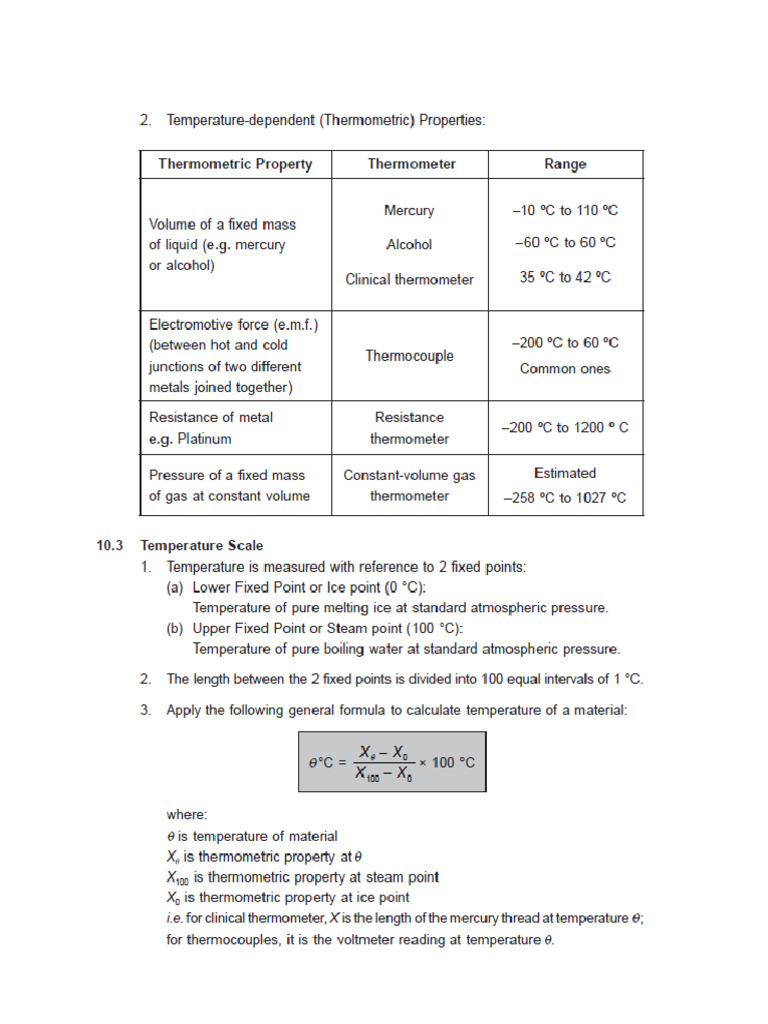 4 Thermometric Properties | PDF