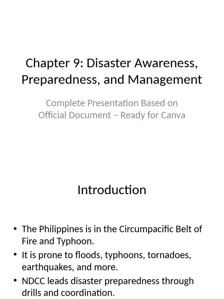 Chapter 9 Disaster Management Canva | PDF | Natural Disasters ...