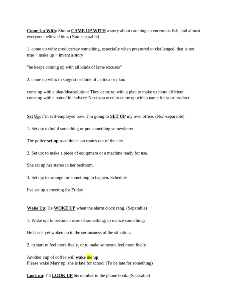 Understanding Phrasal Verbs Explained | PDF