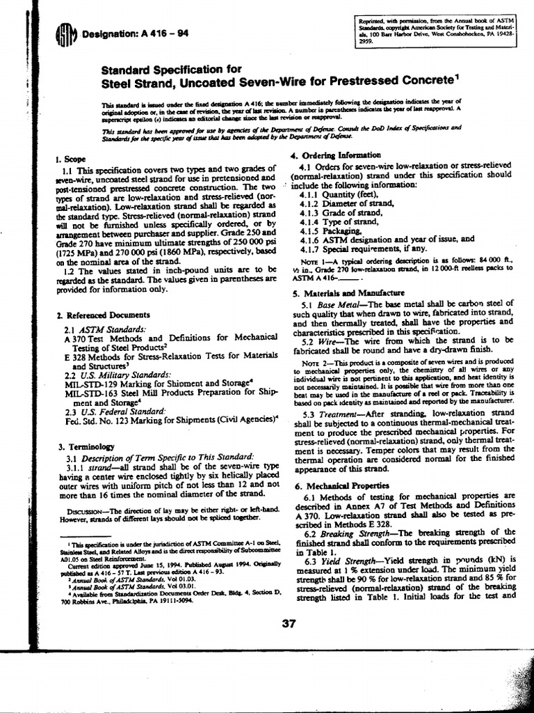 Astm A416 | PDF