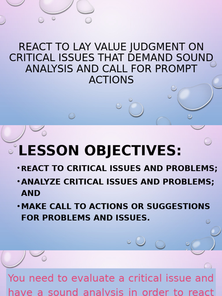 Analyzing Critical Issues and Reactions | PDF | Shame | Cognition
