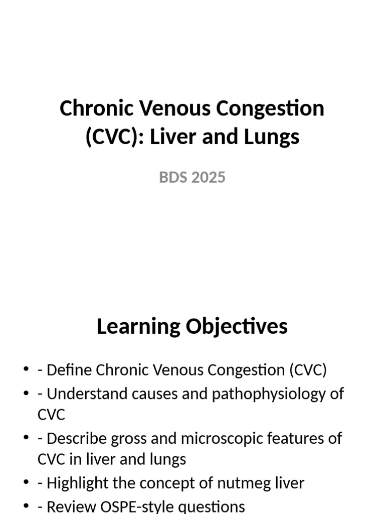 Chronic Venous Congestion: Liver & Lungs | PDF | Liver | Heart Failure