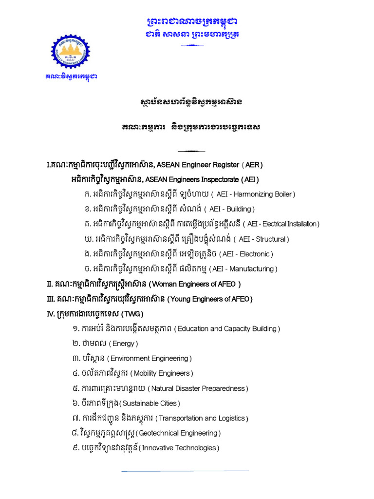 List of Commitee and TWG AFEO (07.08.2024) | PDF
