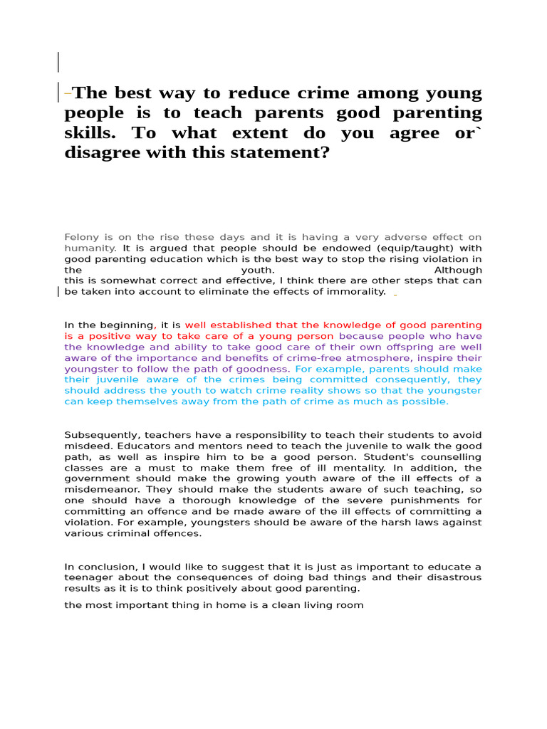 The Best Way To Reduce Crime Among Young People Is To Teach Parents ...