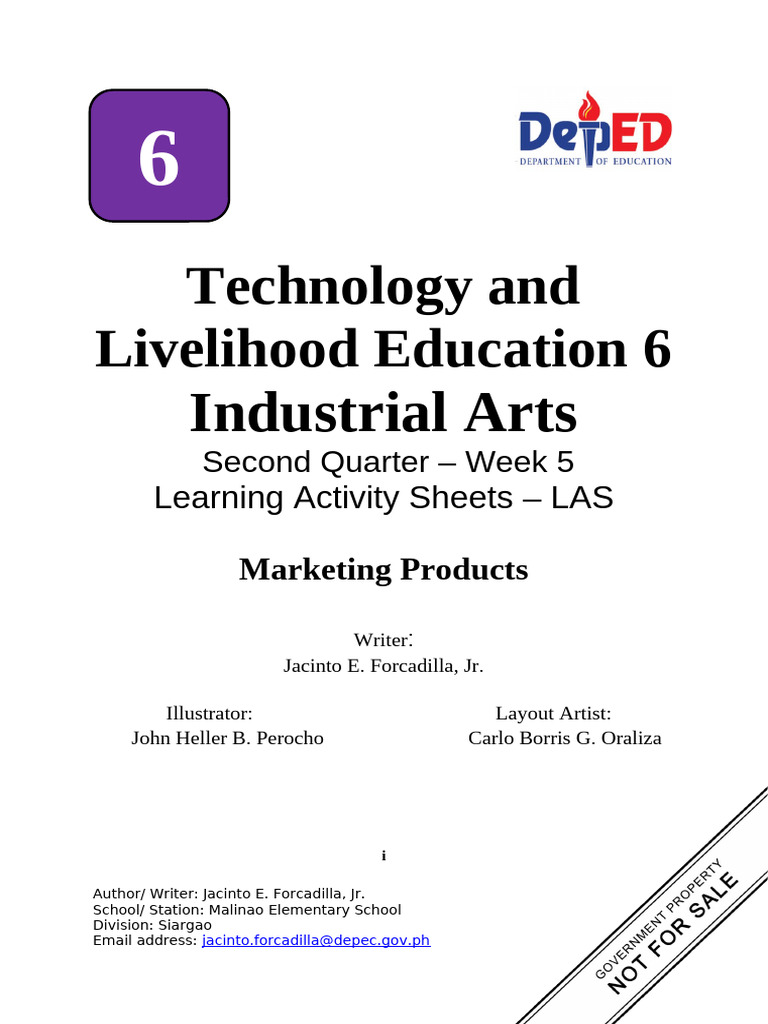 IndustrialArts6 Q2W5 Forcadilla-FromLayout | PDF | Marketing | Expense