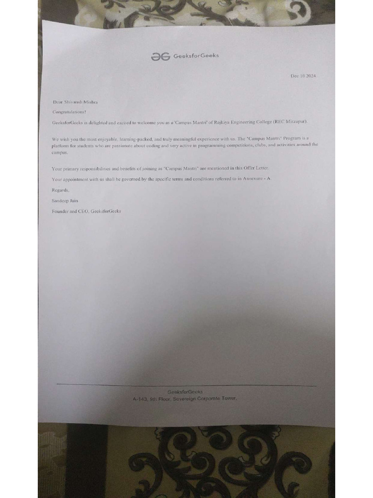 Signed Offer Letter | PDF